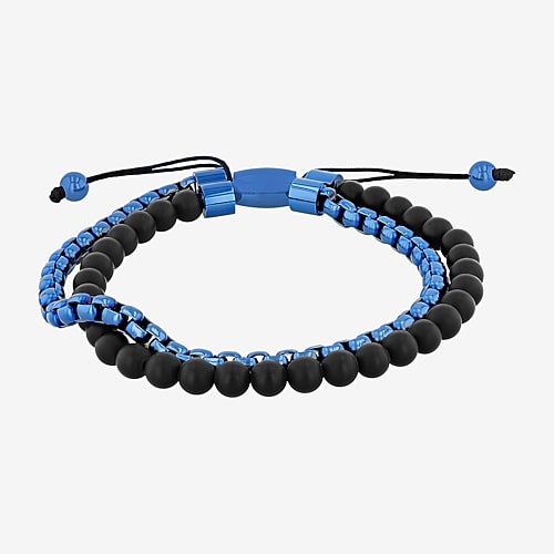 Click here for Mens Genuine Stone Beaded Bracelet  One Size  Onyx prices