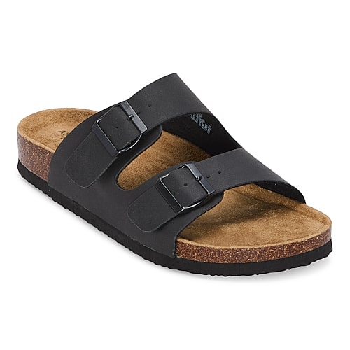 Click here for Arizona Jean Co Mens Footbed Sandals  Medium  Blac... prices