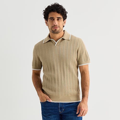 Click here for Stafford Johnny Collar Mens Short Sleeve Polo Swea... prices