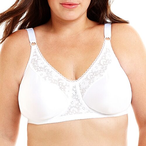 Underscore Lace Trim Underwire Unlined Full Coverage Bra  C  White