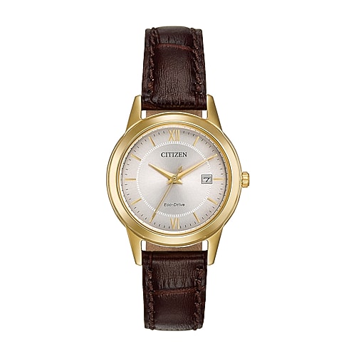 Click here for Womens Citizen(R) Classic Silver Dial Leather Watc... prices