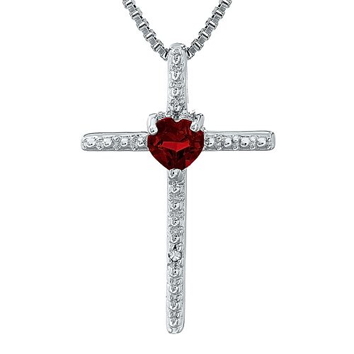 Click here for Genuine Garnet and Diamond-Accent Sterling Silver... prices
