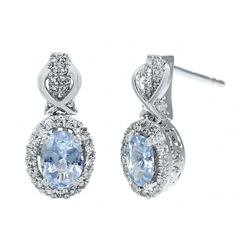 Click here for 1/4 CT. T.W. Diamond and Genuine Aquamarine 10K Wh... prices