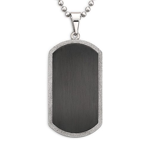 Click here for Mens Dog Tag Stainless Steel  One Size  Black prices