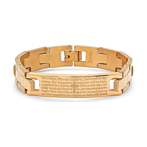 Click here for Mens 8 Inch 18K Gold over Stainless Steel Link Bra... prices