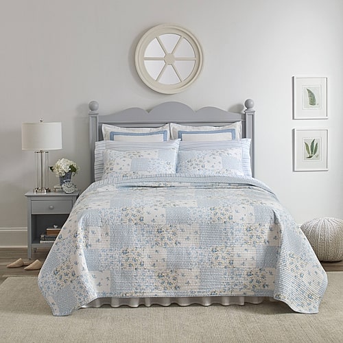 Click here for Laura Ashley Kenna Floral Reversible Quilt Set  On... prices
