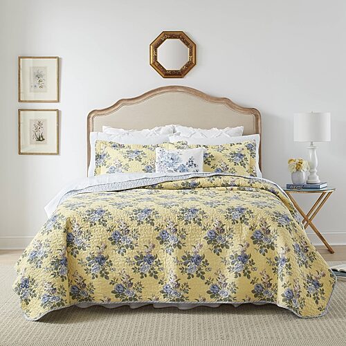 Click here for Laura Ashley Linley Floral Reversible Quilt Set  O... prices