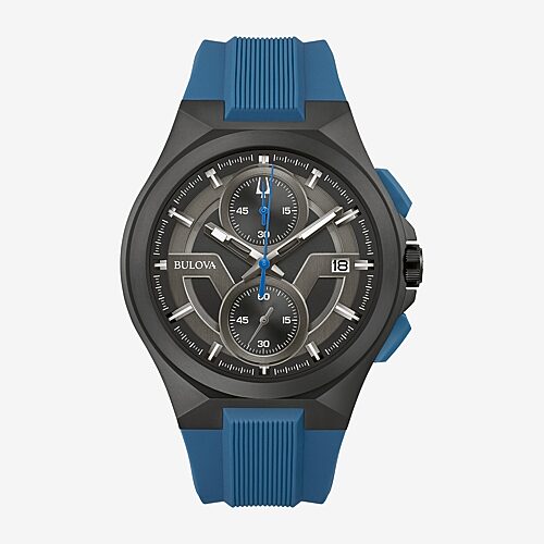 Click here for Bulova Maquina Mens Chronograph Blue Strap Watch 9... prices