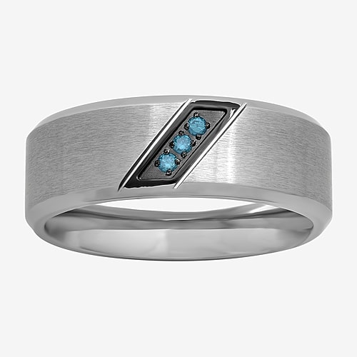 Click here for Mens Diamond Accent Natural Blue Diamond Stainless... prices