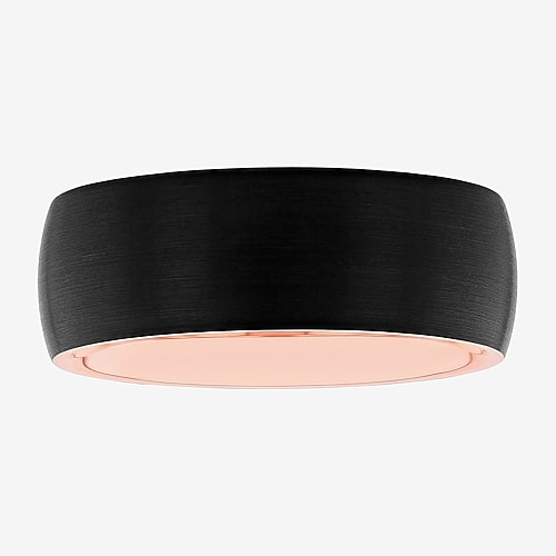 Click here for Mens 8MM Tungsten Wedding Band  15  Black-rose prices