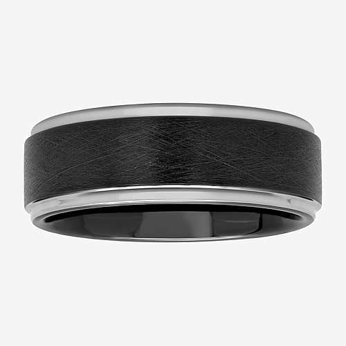 Click here for Mens 8MM Tungsten Wedding Band  8  Black prices