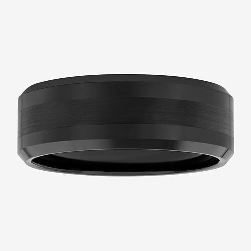 Click here for Mens 8MM Tungsten Wedding Band  8 1/2  Black prices