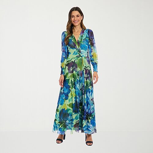 Click here for Clover And Sloane Womens V Neck Long Sleeve Maxi D... prices