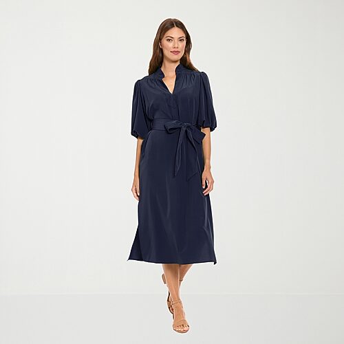 Click here for London Times Womens Midi V Neck Elbow Sleeve Shift... prices