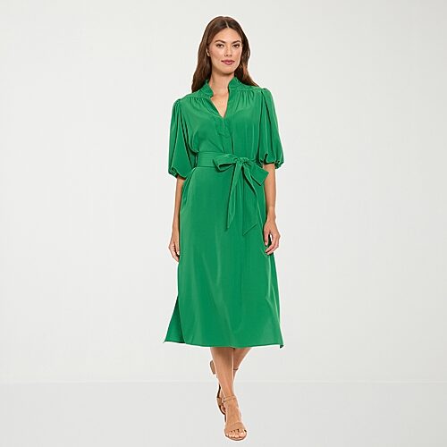 Click here for London Times Womens Midi V Neck Elbow Sleeve Shift... prices