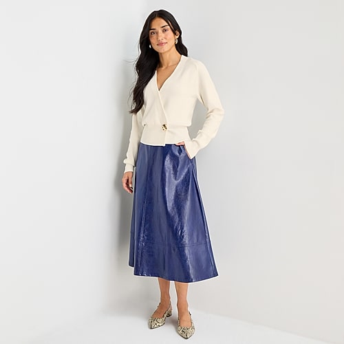 Click here for Worthington Womens Tall Faux Leather A-Line Skirt... prices