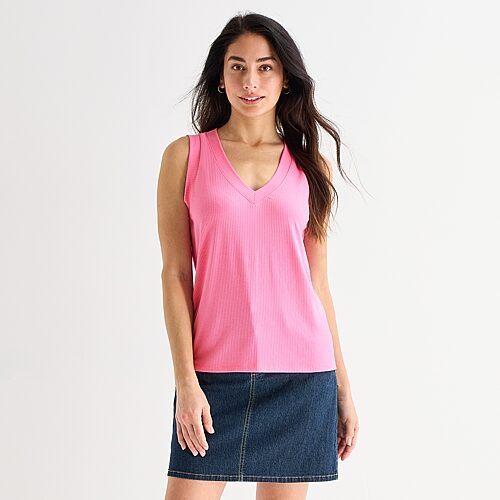 Click here for St. Johns Bay Womens Tall V Neck Sleeveless Blouse... prices