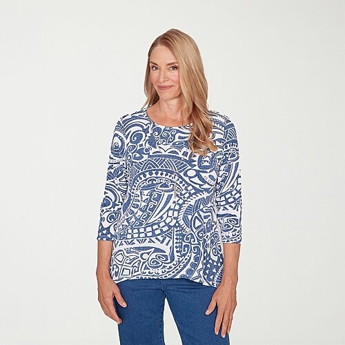 Click here for Alfred Dunner Classics Womens Crew Neck 3/4 Sleeve... prices
