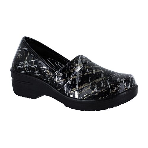 Click here for Easy Street Easy Works Laurie Clogs - Black Streak prices
