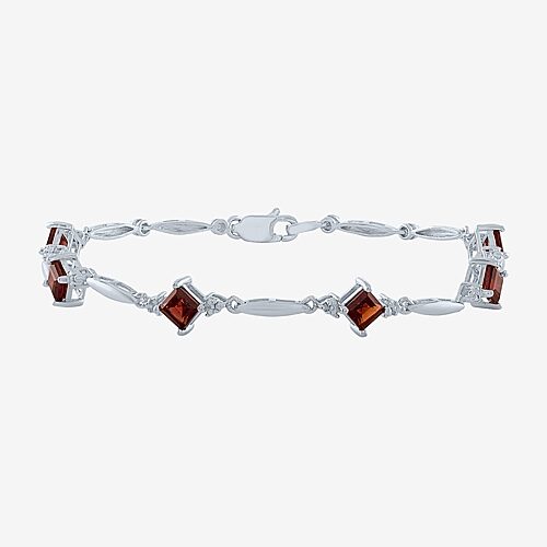 Click here for Womens Genuine Red Garnet Sterling Silver Tennis B... prices