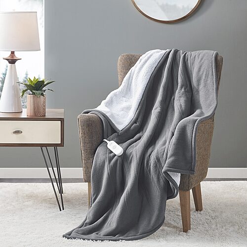 Click here for Serta Fleece to Sherpa Electric Throw  One Size  G... prices