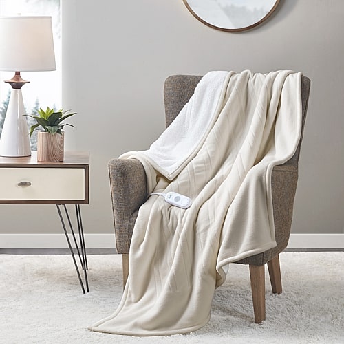 Click here for Serta Fleece to Sherpa Electric Throw  One Size  B... prices