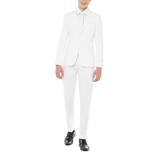 Click here for OppoSuits Teen Boys White Knight Slim Fit Solid Su... prices