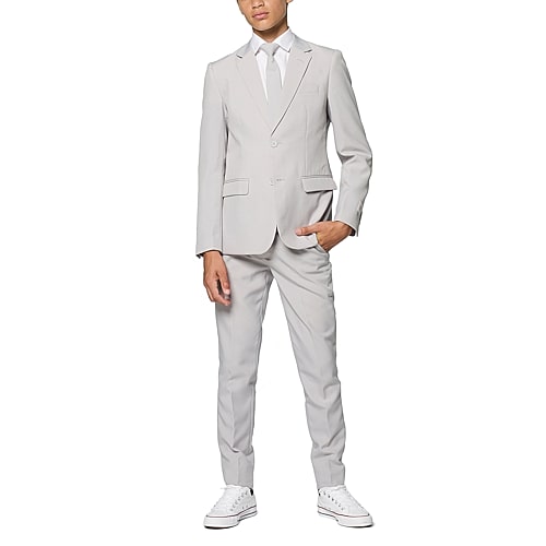 Click here for Opposuits Big Boys Groovy Grey Slim Fit Solid Suit... prices