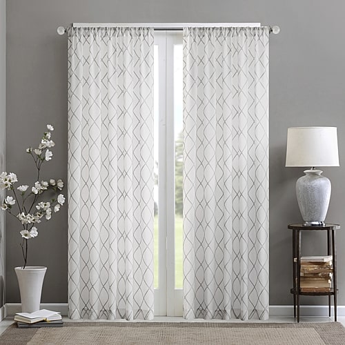 Click here for Madison Park Iris Diamond Rod Pocket Sheer Single... prices