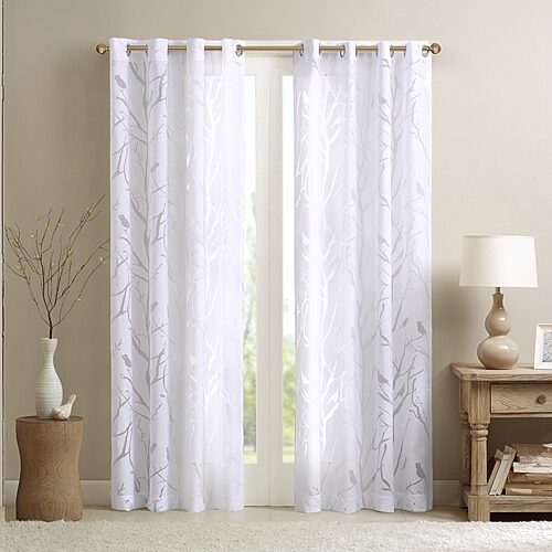 Click here for Madison Park Vina Bird Burnout Grommet Top Sheer S... prices