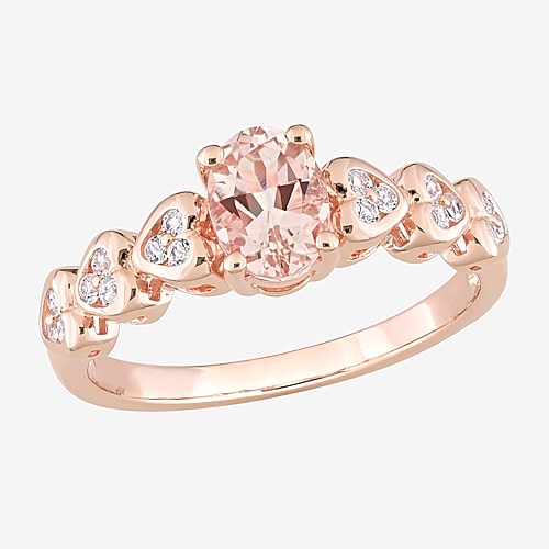 Click here for Womens Genuine Pink Morganite 18K Rose Gold Over S... prices