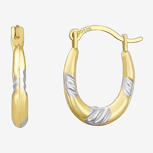 Click here for Womens 14K Gold 13.1mm Hoop Earrings  One Size prices