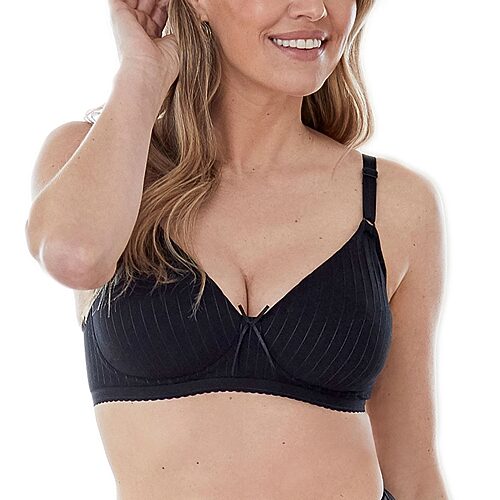 Click here for Bestform Striped Wireless Cotton Bra with Lightly-... prices