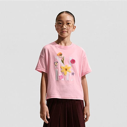 Click here for Nike Girls 7-16 Sportswear Boxy T-Shirt - Soft Pin... prices