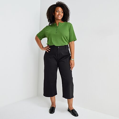 Click here for Liz Claiborne Womens Plus Wide Leg Mid Rise Croppe... prices