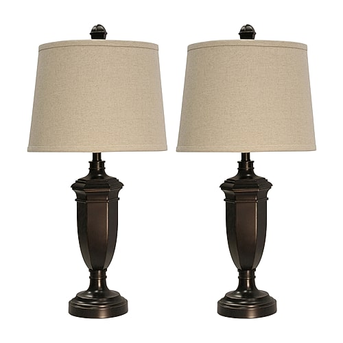 Click here for Stylecraft Madison Bronze Finish 2-pc. Lamp Set  O... prices