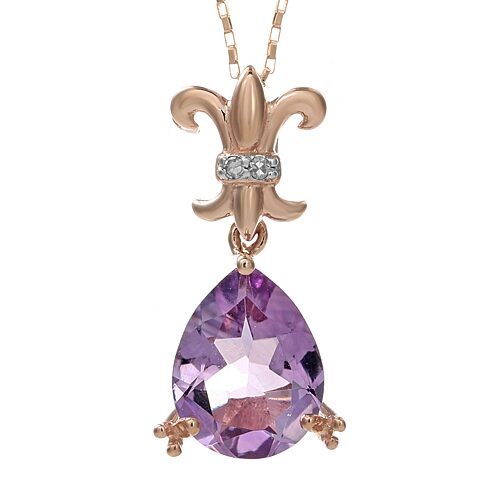 Click here for Genuine Amethyst and Diamond-Accent 10K Rose Gold... prices