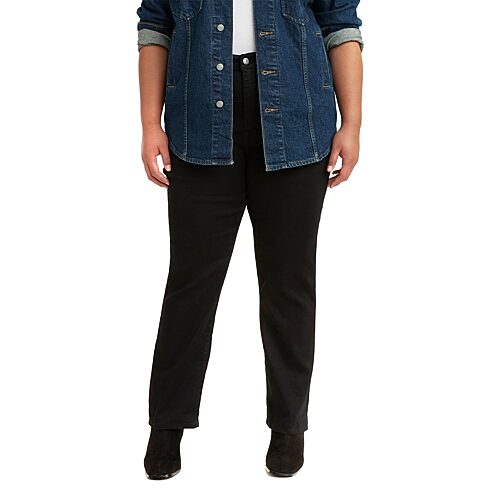 Levis Womens Plus 724 High Rise Straight Jean  24w  Black