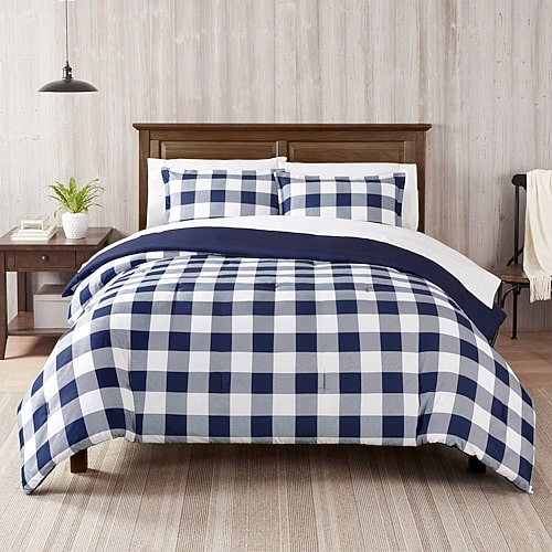 Click here for Serta Alex Midweight Comforter Set  One Size  Blue prices