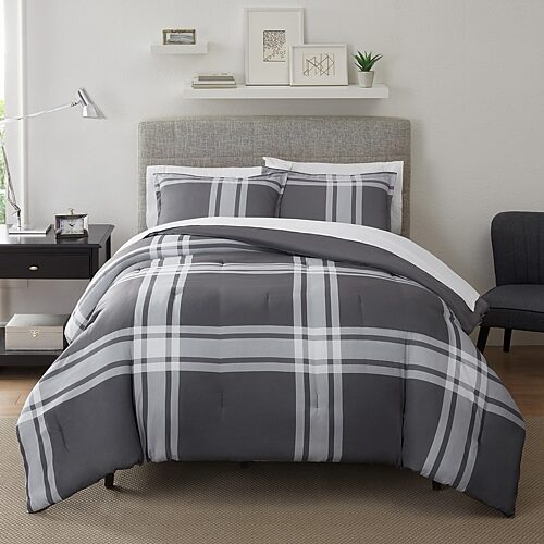 Click here for Serta Jax Midweight Comforter Set  One Size  Black prices