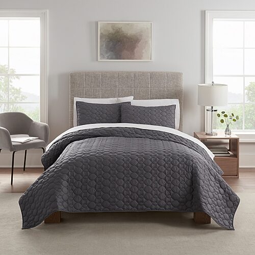 Click here for Serta Solid Quilt Set  One Size  Gray prices