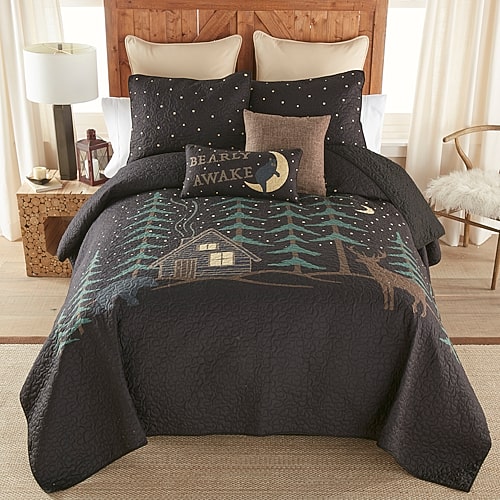 Click here for Donna Sharp Evening Lodge Quilt Set  One Size  Bla... prices
