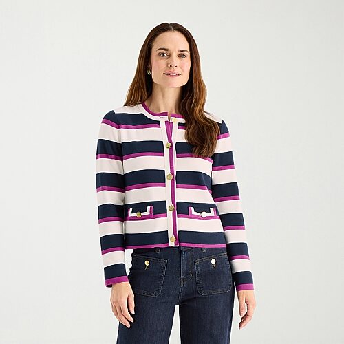 Click here for Liz Claiborne Womens Crew Neck Long Sleeve Striped... prices