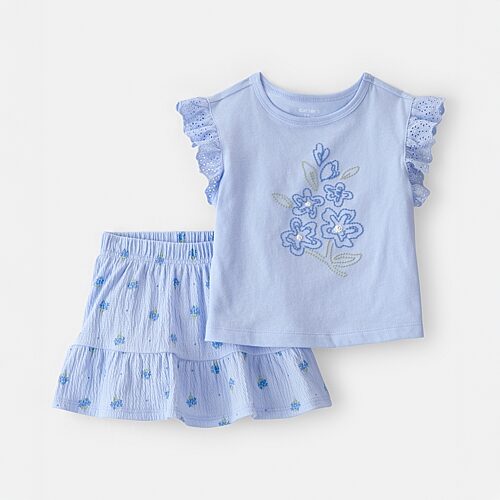 Click here for Carters Baby Girls 2-pc. Skort Set  24 Months  Blu... prices