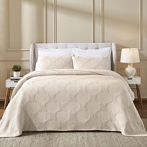 Click here for SUPERIOR Tanta Modern Circles Woven Coverlet  One... prices