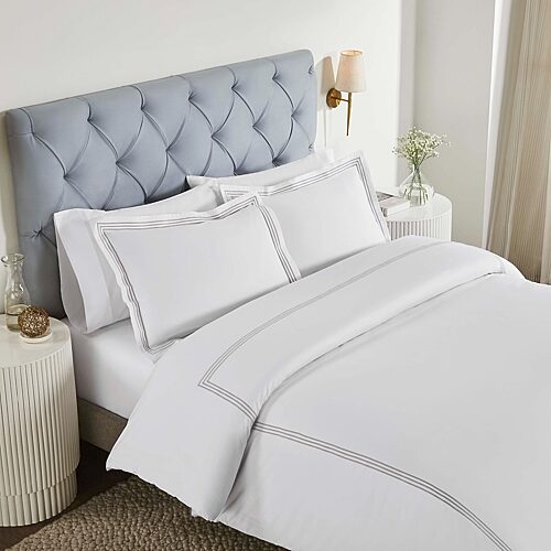 Click here for SUPERIOR Brandon Embroidered Cotton Modern Duvet C... prices