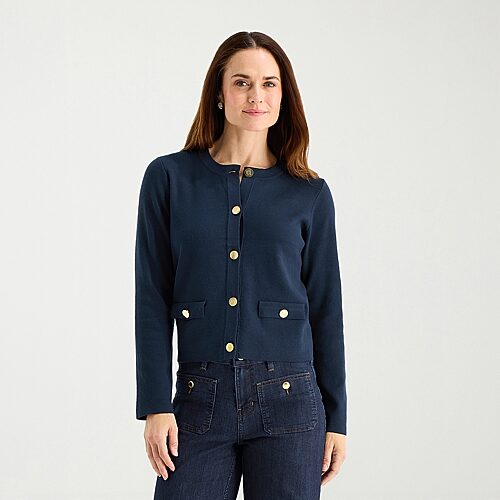 Click here for Liz Claiborne Womens Crew Neck Long Sleeve Button... prices