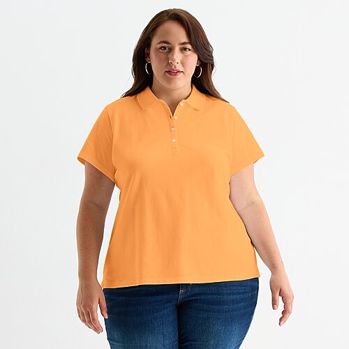 Click here for St. Johns Bay Womens Plus Short Sleeve Polo Shirt... prices
