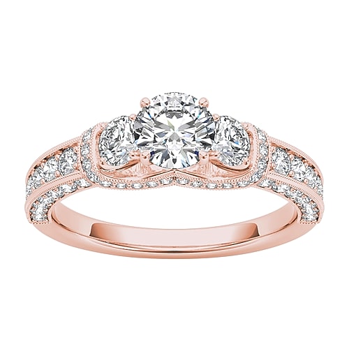 Click here for 1 1/5 CT.T.W. Natural Round Diamond 14K Gold 3-Sto... prices