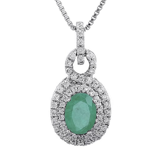 Click here for 1/3 CT. T.W. Diamond and Genuine Emerald 10K Gold... prices